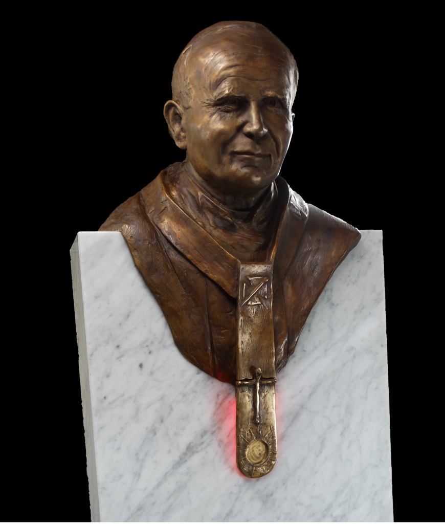 Bust of Pope John Paul II - bronze sculpture - Garstka Studio